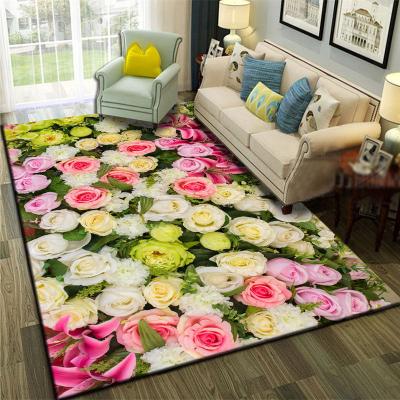 China Custom 3D Printed Crystal Velvet Floor Carpet Rug Polyester 80x120cm Living Room Mat for sale