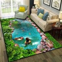 China Custom 3D Printed Crystal Velvet Floor Carpet Rug Polyester 80x120cm Living Room Mat for sale