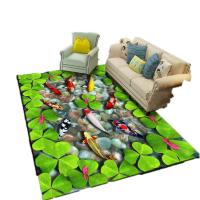 China Custom 3D Printed Crystal Velvet Floor Carpet Rug Polyester 80x120cm Living Room Mat for sale