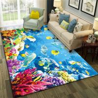 China Custom 3D Printed Crystal Velvet Floor Carpet Rug Polyester 80x120cm Living Room Mat for sale
