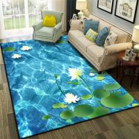 China Custom 3D Printed Crystal Velvet Floor Carpet Rug Polyester 80x120cm Living Room Mat for sale