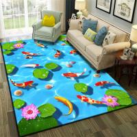 China Custom 3D Printed Crystal Velvet Floor Carpet Rug Polyester 80x120cm Living Room Mat for sale