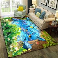 China Custom 3D Printed Crystal Velvet Floor Carpet Rug Polyester 80x120cm Living Room Mat for sale