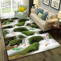 China Custom 3D Printed Crystal Velvet Floor Carpet Rug Polyester 80x120cm Living Room Mat for sale