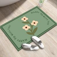 China Crystal Velvet Non Slip Bath Mat 50x80cm Water Absorbent Bathroom Rug Runner for sale