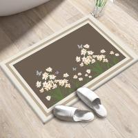 China Crystal Velvet Non Slip Bath Mat 50x80cm Water Absorbent Bathroom Rug Runner for sale