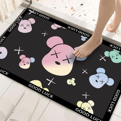 China Crystal Velvet Bathroom Carpet Anti Slip Kitchen Mat 40x60cm Waterproof for sale