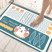 China Crystal Velvet Bathroom Carpet Anti Slip Kitchen Mat 40x60cm Waterproof for sale