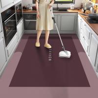 China Customizable PU Leather Waterproof Kitchen Runner Non Slip Bathroom Mat 80x120cm for sale