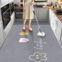 China Customizable PU Leather Waterproof Kitchen Runner Non Slip Bathroom Mat 80x120cm for sale