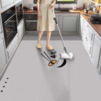 China Customizable PU Leather Waterproof Kitchen Runner Non Slip Bathroom Mat 80x120cm for sale