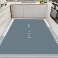 China Customizable Anti Fatigue Kitchen Mat 100% Polyester Crystal Velvet Non Slip Oil Proof Floor Mat for sale