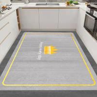 China Customizable Anti Fatigue Kitchen Mat 100% Polyester Crystal Velvet Non Slip Oil Proof Floor Mat for sale