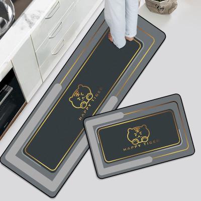 China Anti Slip Anti Oil Washable Kitchen Carpet Anti Fatigue Runner 40x60 cm for sale