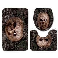 China Customizable 3 Piece Bath Mat Set Non Slip Polyester Bathroom Carpet 45x75cm for sale
