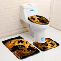 China Customizable 3 Piece Bath Mat Set Non Slip Polyester Bathroom Carpet 45x75cm for sale