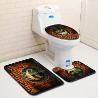 China Customizable 3 Piece Bath Mat Set Non Slip Polyester Bathroom Carpet 45x75cm for sale