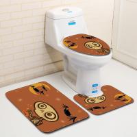China Customizable 3 Piece Bath Mat Set Non Slip Polyester Bathroom Carpet 45x75cm for sale
