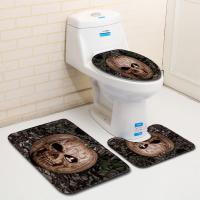 China Customizable 3 Piece Bath Mat Set Non Slip Polyester Bathroom Carpet 45x75cm for sale