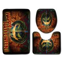 China Customizable 3 Piece Bath Mat Set Non Slip Polyester Bathroom Carpet 45x75cm for sale