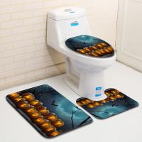 China Customizable 3 Piece Bath Mat Set Non Slip Polyester Bathroom Carpet 45x75cm for sale
