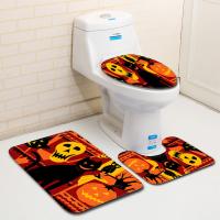 China Customizable 3 Piece Bath Mat Set Non Slip Polyester Bathroom Carpet 45x75cm for sale