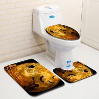 China Customizable 3 Piece Bath Mat Set Non Slip Polyester Bathroom Carpet 45x75cm for sale