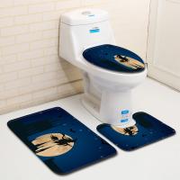 China Customizable 3 Piece Bath Mat Set Non Slip Polyester Bathroom Carpet 45x75cm for sale