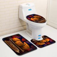China Customizable 3 Piece Bath Mat Set Non Slip Polyester Bathroom Carpet 45x75cm for sale