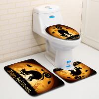 China Customizable 3 Piece Bath Mat Set Non Slip Polyester Bathroom Carpet 45x75cm for sale