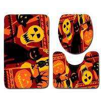 China Customizable 3 Piece Bath Mat Set Non Slip Polyester Bathroom Carpet 45x75cm for sale