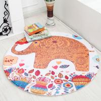 China Kids Anti Skid Chair Floor Mat 45cm Round Polyester Carpet for Swivel Chair Crawling for sale