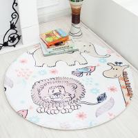 China Kids Anti Skid Chair Floor Mat 45cm Round Polyester Carpet for Swivel Chair Crawling for sale