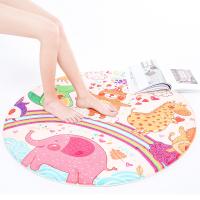 China Kids Anti Skid Chair Floor Mat 45cm Round Polyester Carpet for Swivel Chair Crawling for sale