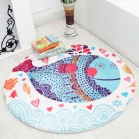 China Kids Anti Skid Chair Floor Mat 45cm Round Polyester Carpet for Swivel Chair Crawling for sale
