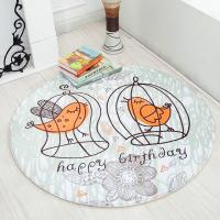 China Kids Anti Skid Chair Floor Mat 45cm Round Polyester Carpet for Swivel Chair Crawling for sale