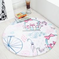 China Kids Anti Skid Chair Floor Mat 45cm Round Polyester Carpet for Swivel Chair Crawling for sale