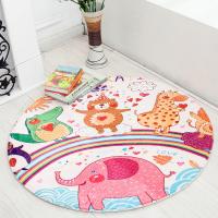 China Kids Anti Skid Chair Floor Mat 45cm Round Polyester Carpet for Swivel Chair Crawling for sale