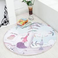 China Kids Anti Skid Chair Floor Mat 45cm Round Polyester Carpet for Swivel Chair Crawling for sale