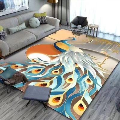 China Custom Polyester Non Skid Living Room Area Rug 80x120cm Machine Washable for sale