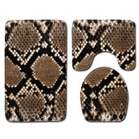 China Custom Animal Pattern Polyester Bathroom Mat Set 45x75cm Non Slip Floor Rug for sale