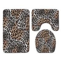 China Custom Animal Pattern Polyester Bathroom Mat Set 45x75cm Non Slip Floor Rug for sale
