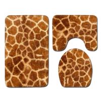 China Custom Animal Pattern Polyester Bathroom Mat Set 45x75cm Non Slip Floor Rug for sale