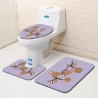 China Custom Animal Pattern Polyester Bathroom Mat Set 45x75cm Non Slip Floor Rug for sale