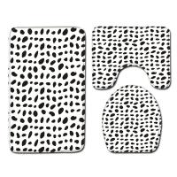 China Custom Animal Pattern Polyester Bathroom Mat Set 45x75cm Non Slip Floor Rug for sale