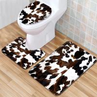 China Custom Animal Pattern Polyester Bathroom Mat Set 45x75cm Non Slip Floor Rug for sale