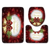 China Custom Christmas Snowman Bath Mat Set 45x75cm Anti Skid Polyester Non Slip Floor Mats for sale