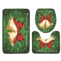 China Custom Christmas Snowman Bath Mat Set 45x75cm Anti Skid Polyester Non Slip Floor Mats for sale