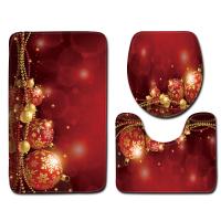 China Custom Christmas Snowman Bath Mat Set 45x75cm Anti Skid Polyester Non Slip Floor Mats for sale