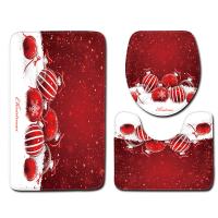 China Custom Christmas Snowman Bath Mat Set 45x75cm Anti Skid Polyester Non Slip Floor Mats for sale